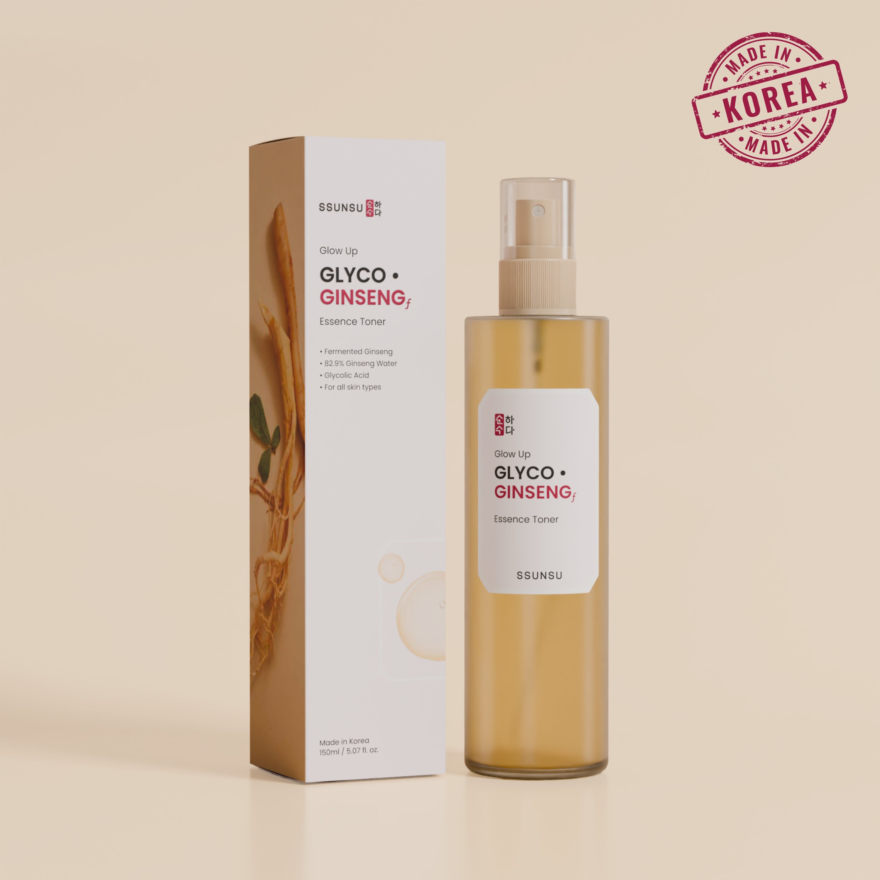 Best Korean Toner – Glyco Ginseng Essence with Fermented Ginseng – SSUNSU